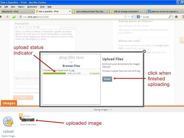 Adding images to a new question - iFixit