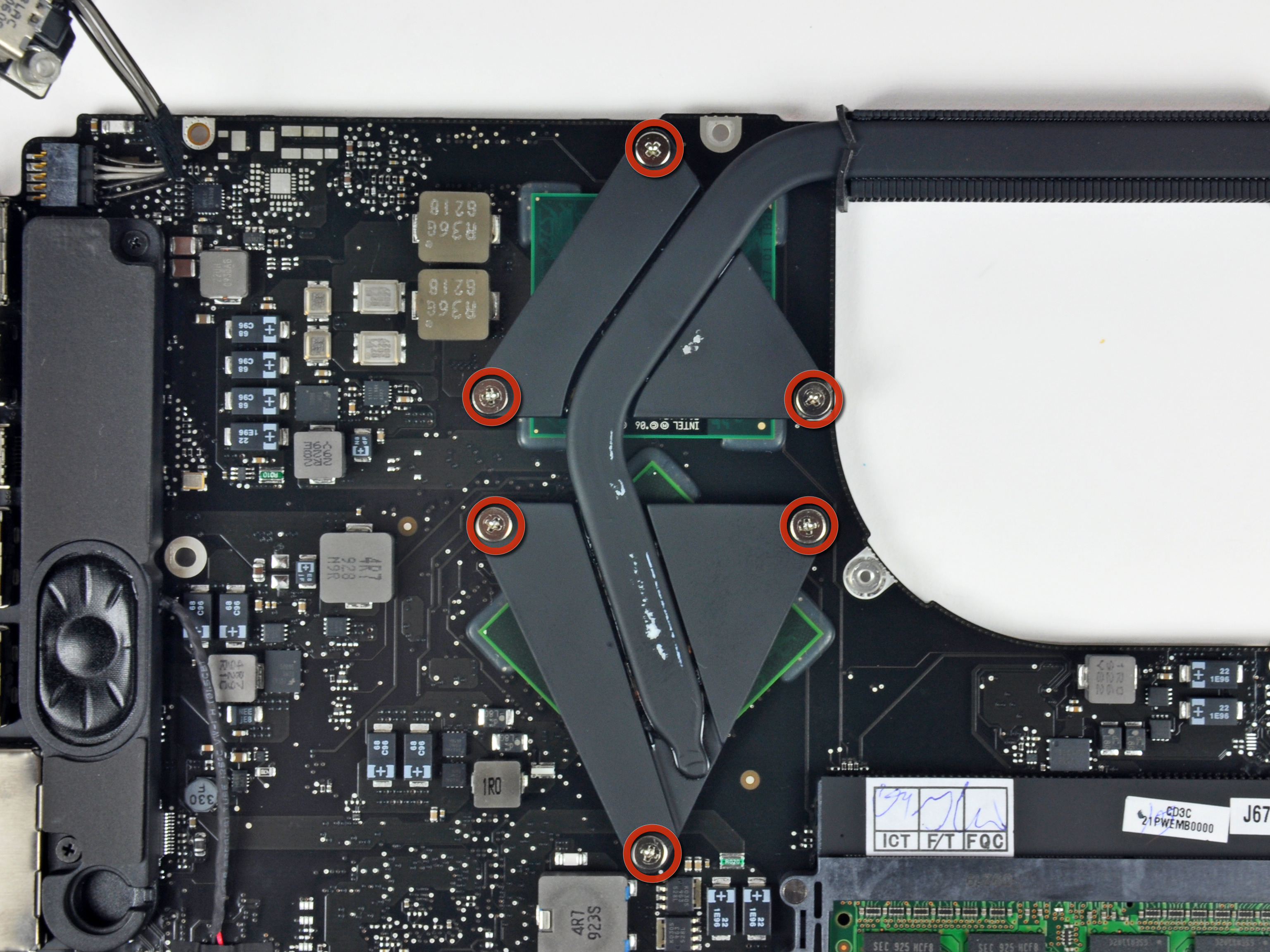 MacBook Pro 15" Unibody 2.53 GHz Mid 2009 Heat Sink Replacement ...