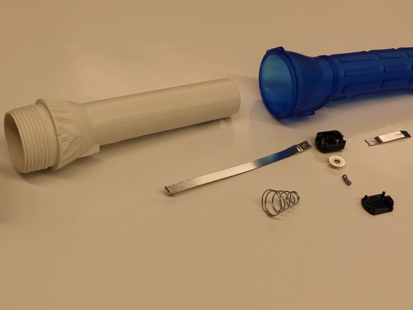 Disassembling Translucent Rubber Flashlight Battery Power Component ...